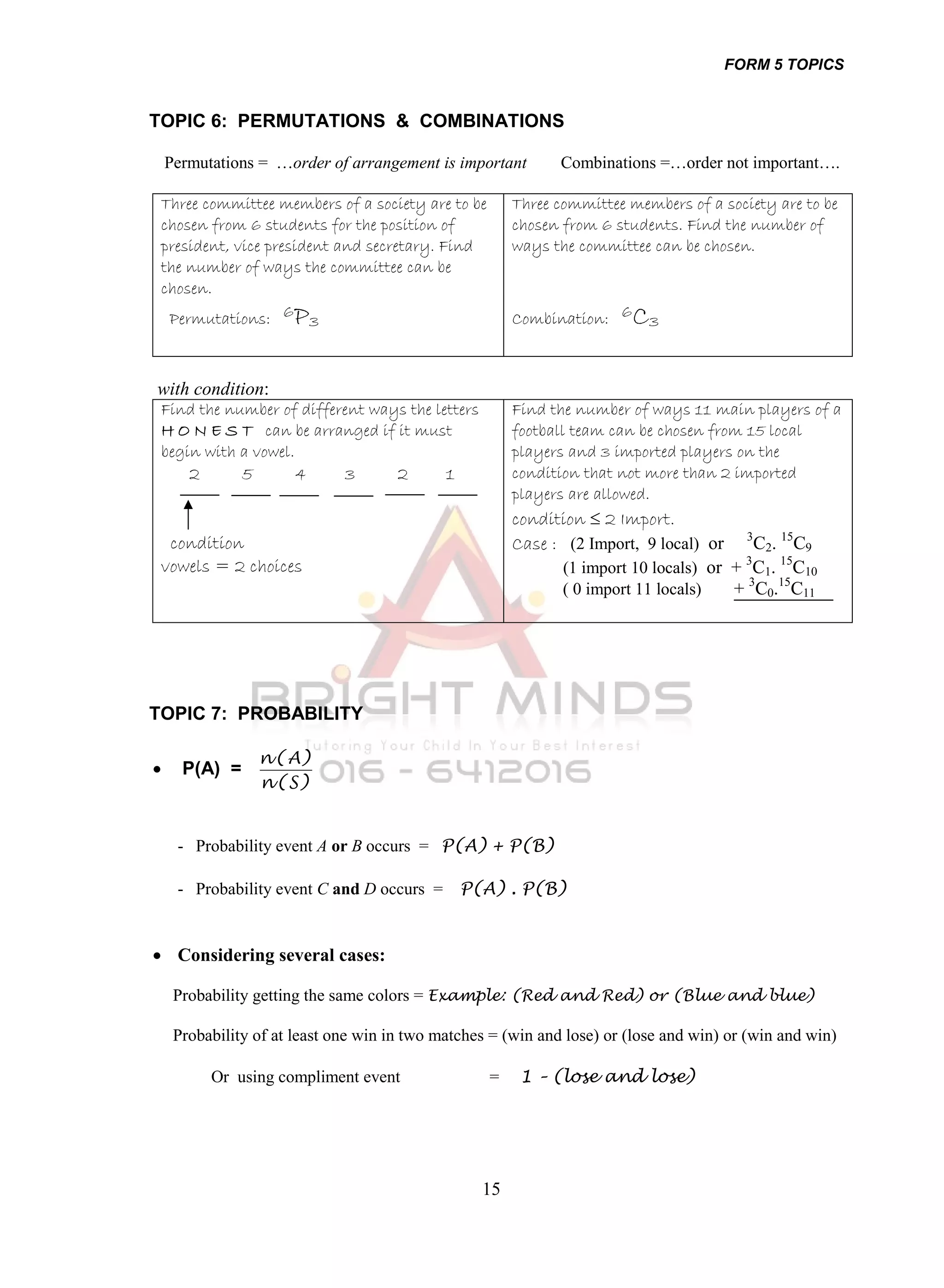 Add maths complete f4 & f5 Notes | PDF
