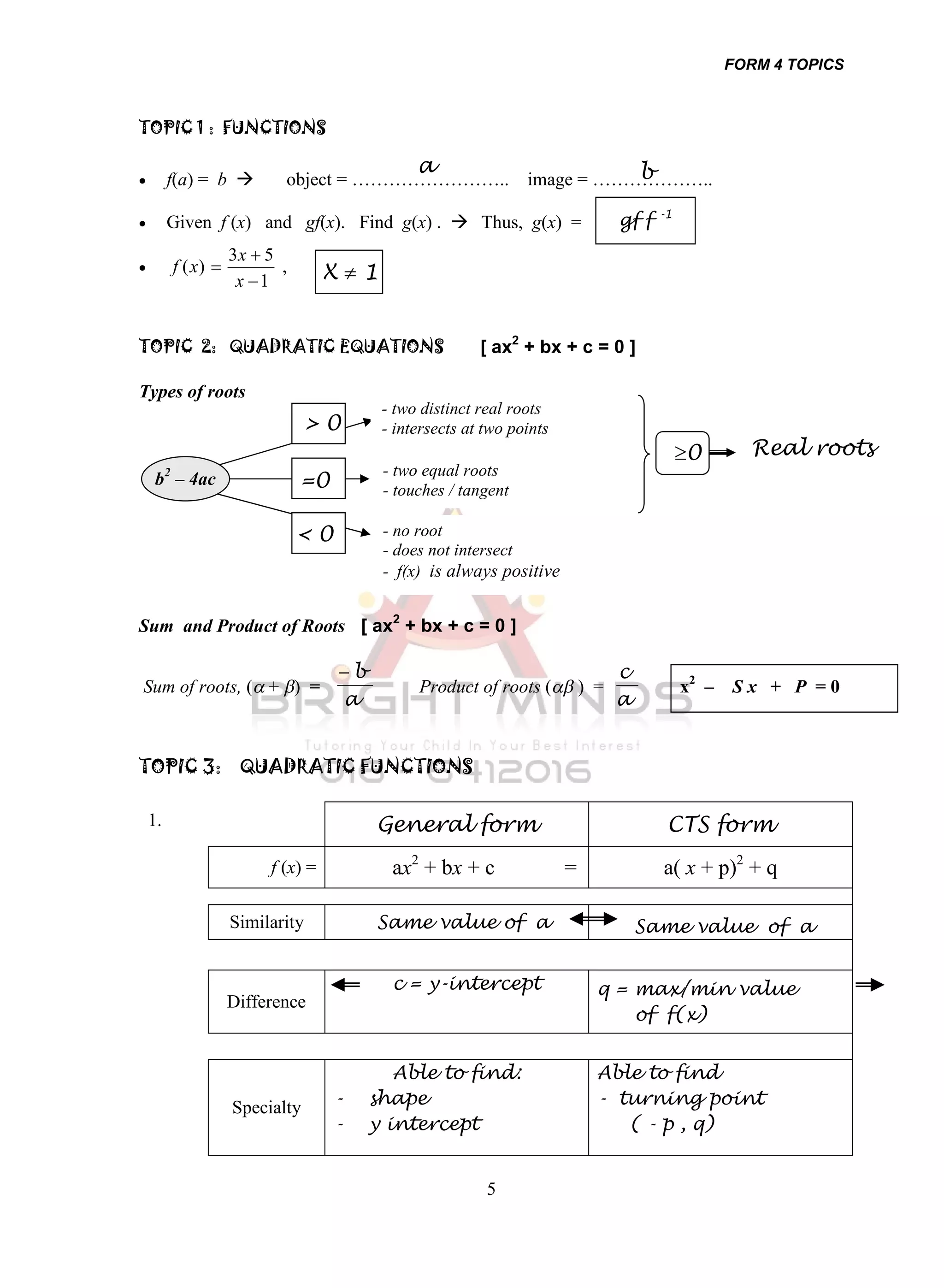 Add maths complete f4 & f5 Notes | PDF