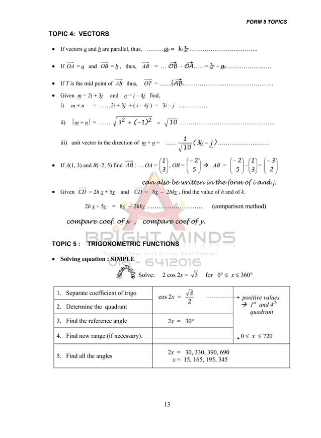 Add maths complete f4 & f5 Notes | PDF | Physics | Science
