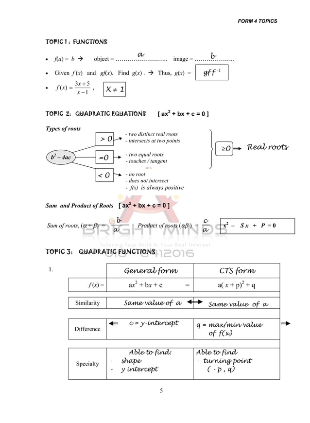 Add maths complete f4 & f5 Notes | PDF | Physics | Science