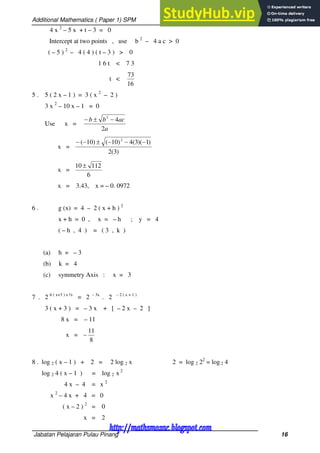 Add Maths Paper 1 | PDF