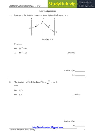 Add Maths Paper 1 | PDF