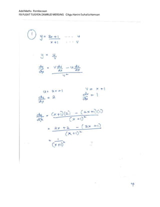 Add maths pembezaan | DOCX