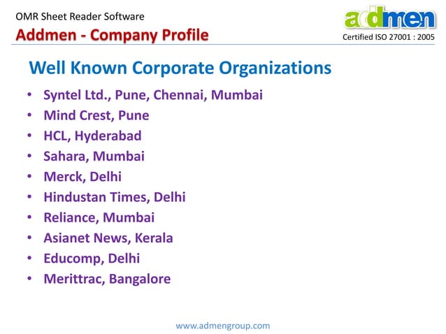 Addmen company profile 14.1 | PPT