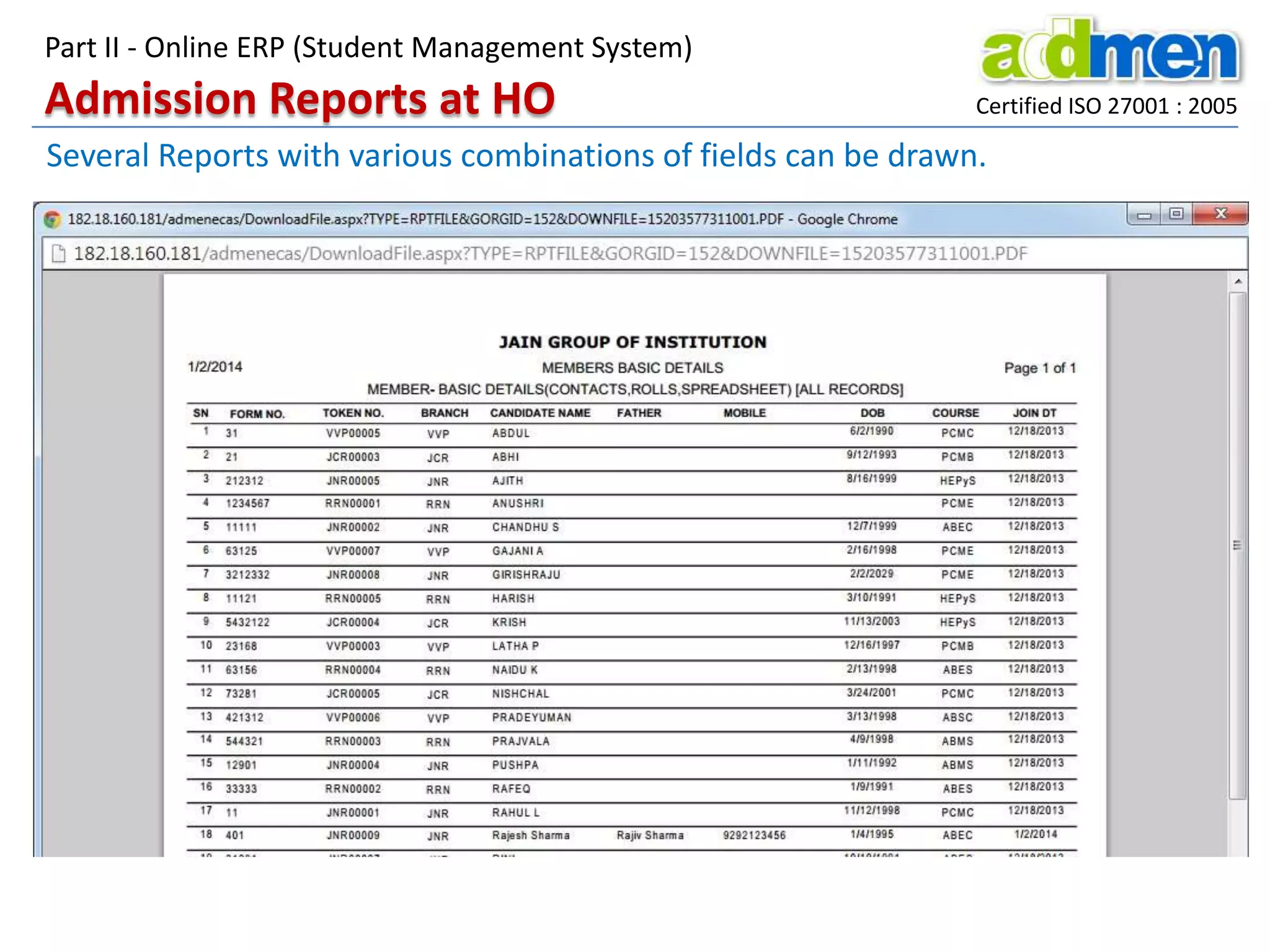 omrformreader - Addmen omr ecas admission 13.3 | PPTX