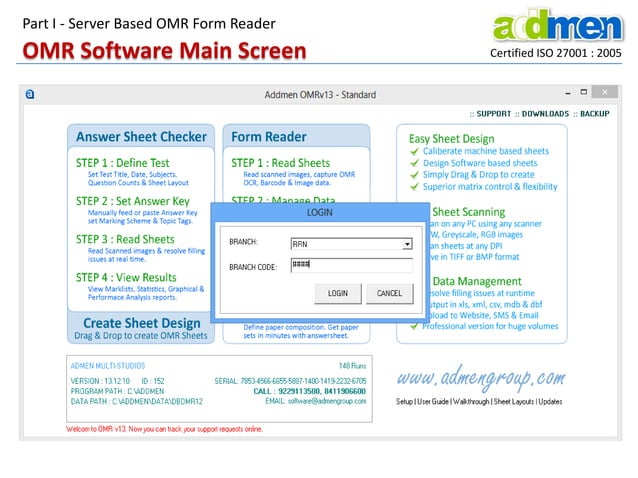 omrformreader - Addmen omr ecas admission 13.3 | PPTX