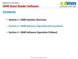 Addmen omr 13.7 | PPTX