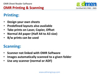 Addmen omr 13.7 | PPTX