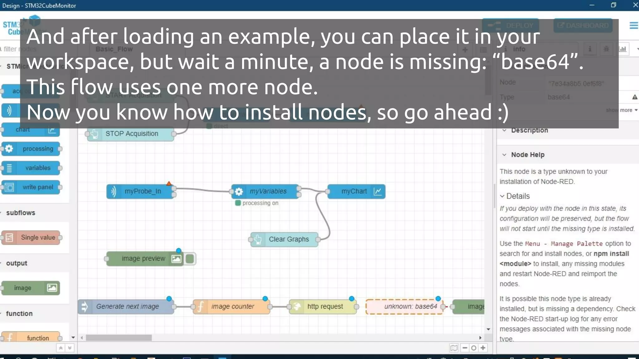 Add Node-RED nodes to STM32CubeMonitor | PDF