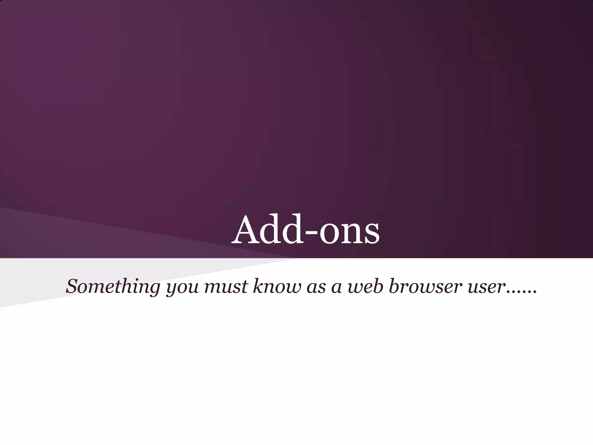 Add ons | PPT