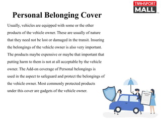 Add-ons and Exclusions of Motor Insurance | PPTX