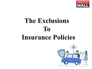 Add-ons and Exclusions of Motor Insurance | PPTX