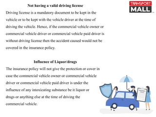 Add-ons and Exclusions of Motor Insurance | PPTX