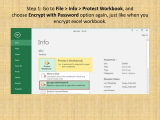 Add or Remove Password Protection in Excel 2016 | PPTX