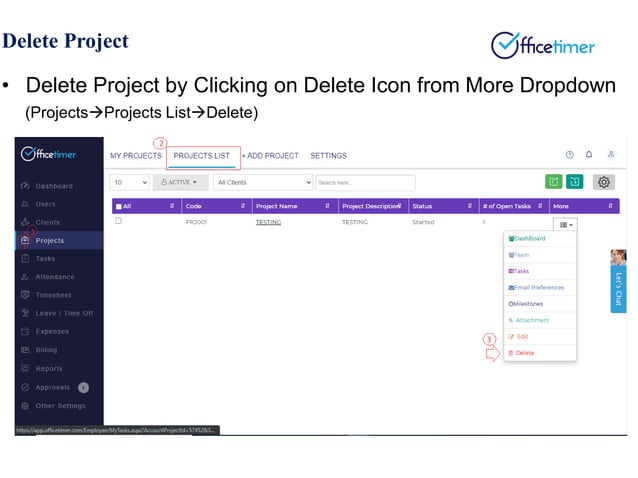 Add Project in OfficeTimer - OfficeTimer Fully Free Time Tracking, HR and Project Management ...