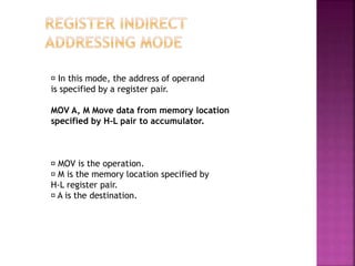Addresing mode and timing diagram | PPTX
