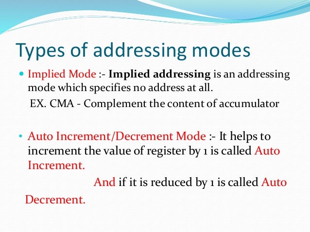 Addresing modes Addresing modes