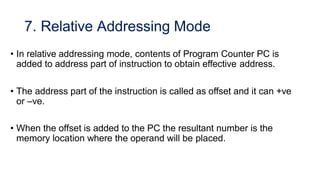 Different addressing modes in microcontrollers | PPTX