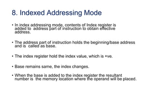 Different addressing modes in microcontrollers | PPTX
