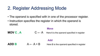 Different addressing modes in microcontrollers | PPTX