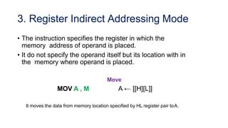 Different addressing modes in microcontrollers | PPTX