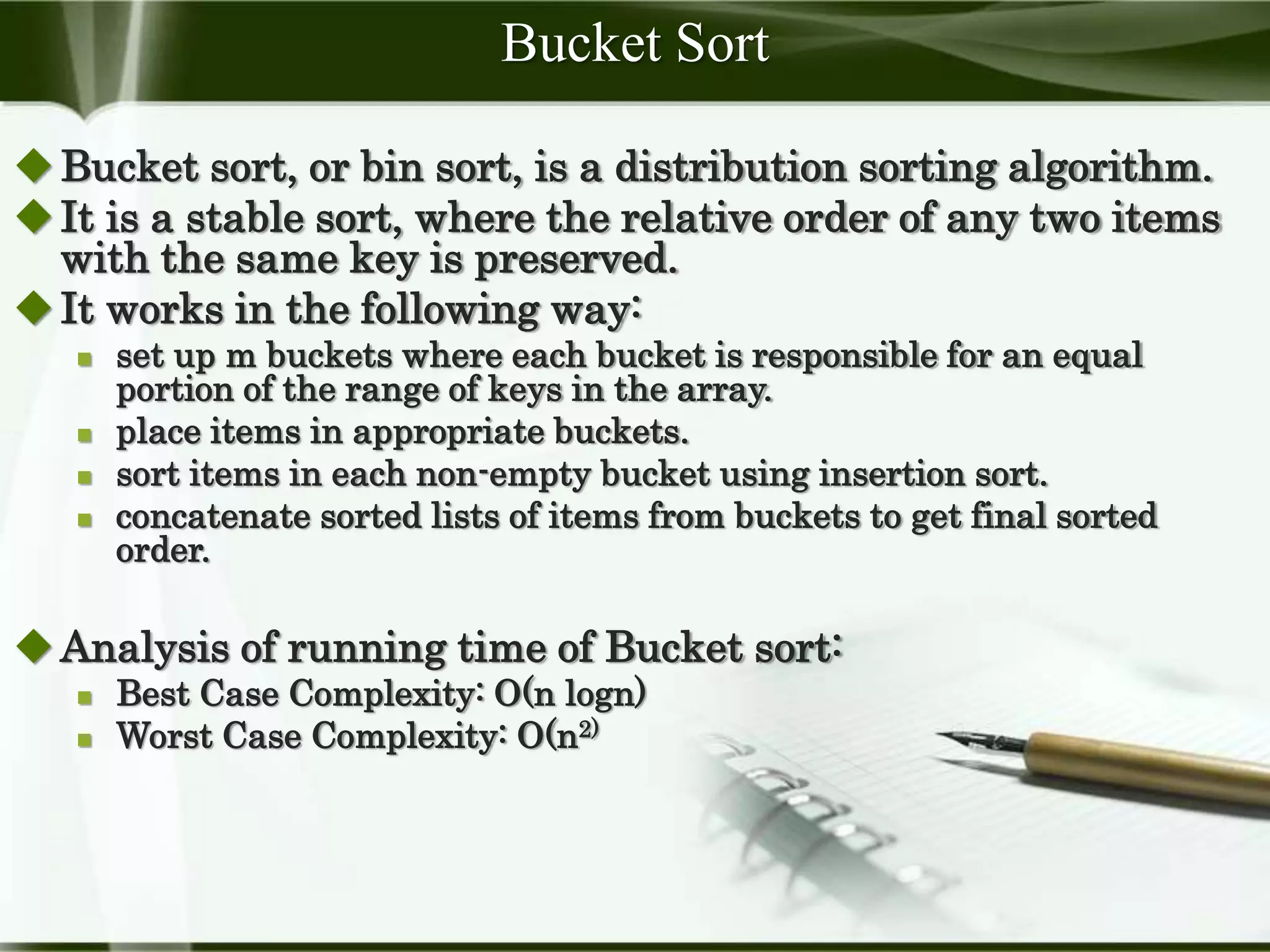 Address calculation-sort | PPTX | Programming Languages | Computing