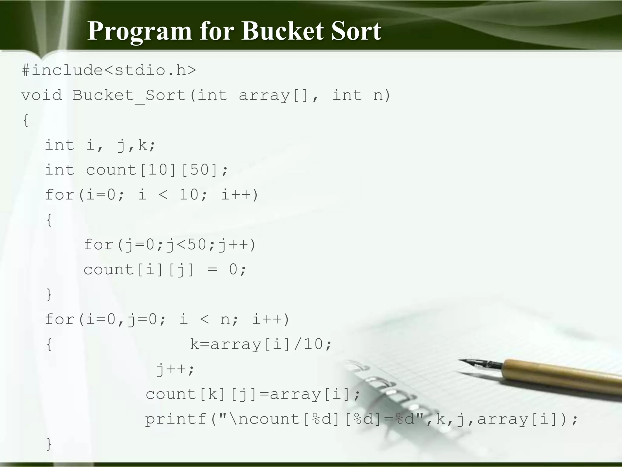 Address calculation-sort | PPTX | Programming Languages | Computing