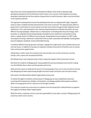 Address by President Cyril Ramaphosa at the launch of the Hillside ...