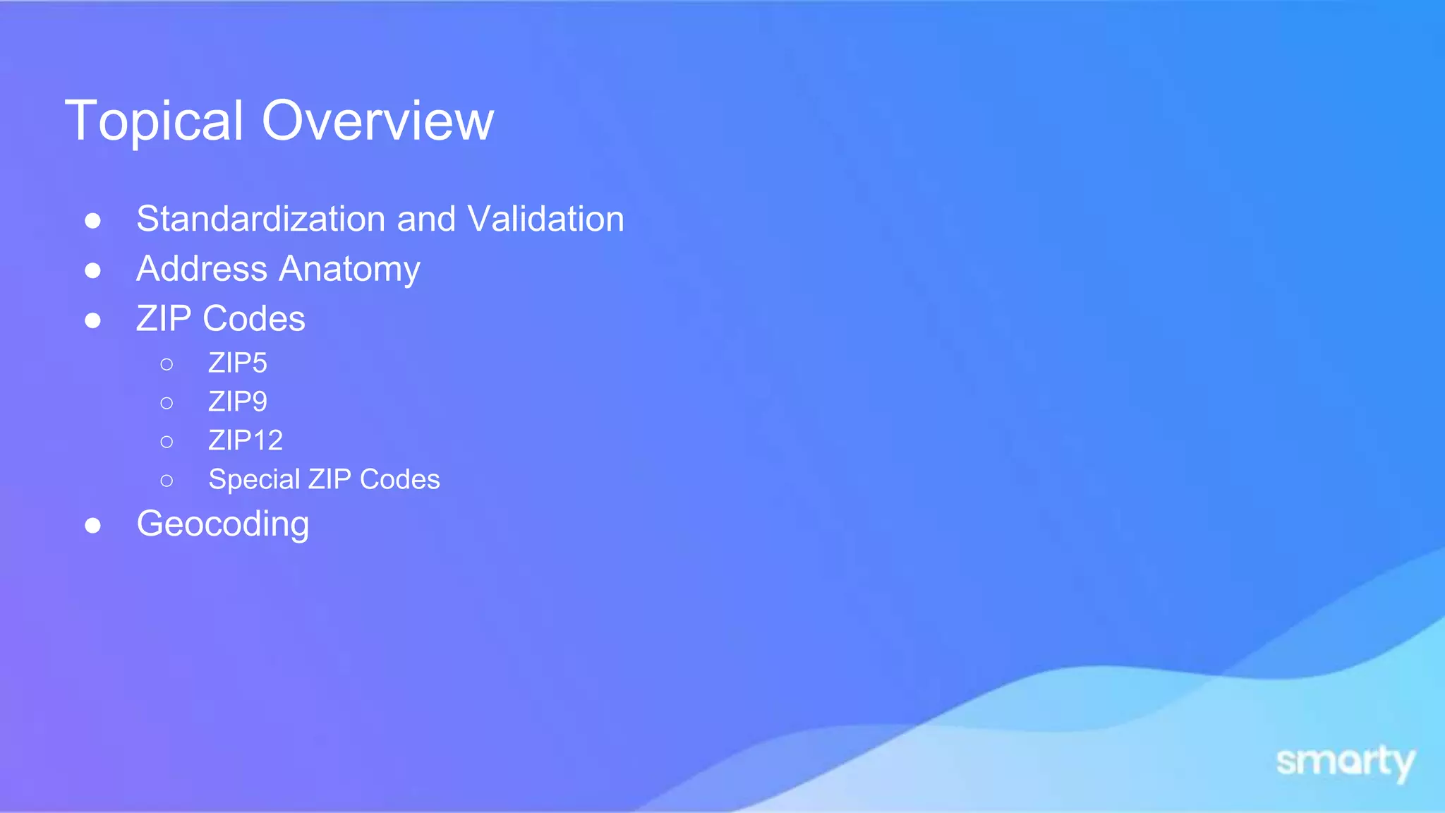 Address Data Masterclass | PPT