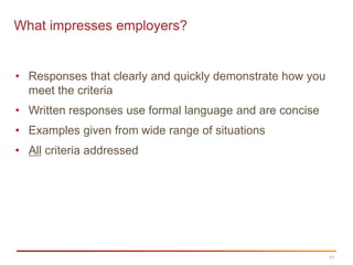 Addressing Key Selection Criteria | PPTX | Resume Writing and Advice ...