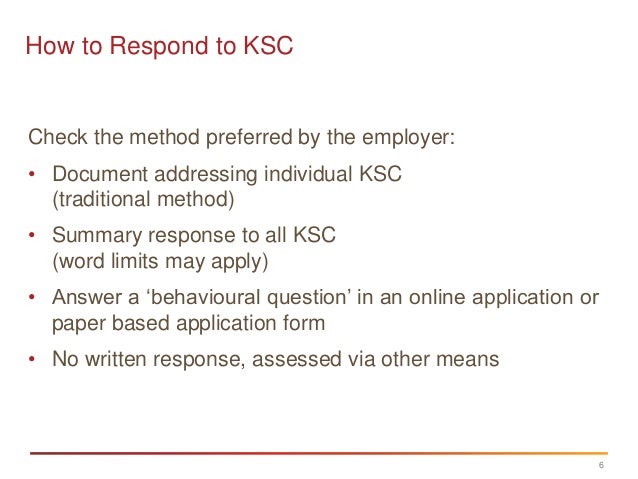 Addressing Key Selection Criteria