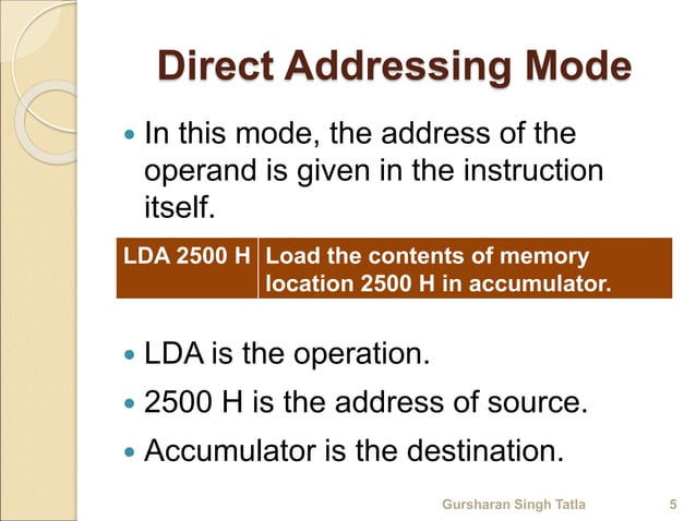 Addressing modes-of-8085 | PPT