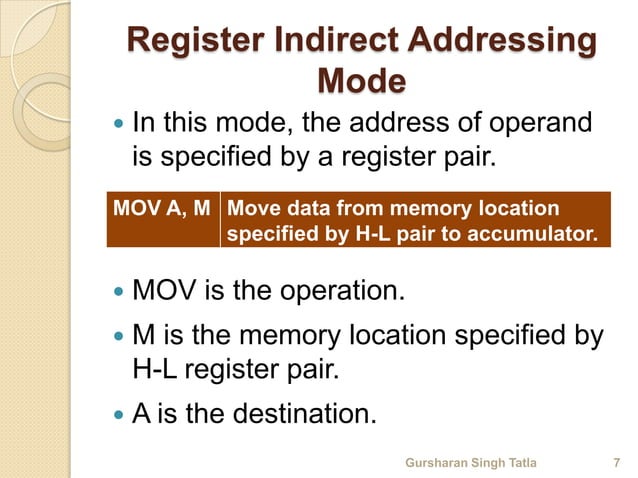 Addressing modes-of-8085 | PPT