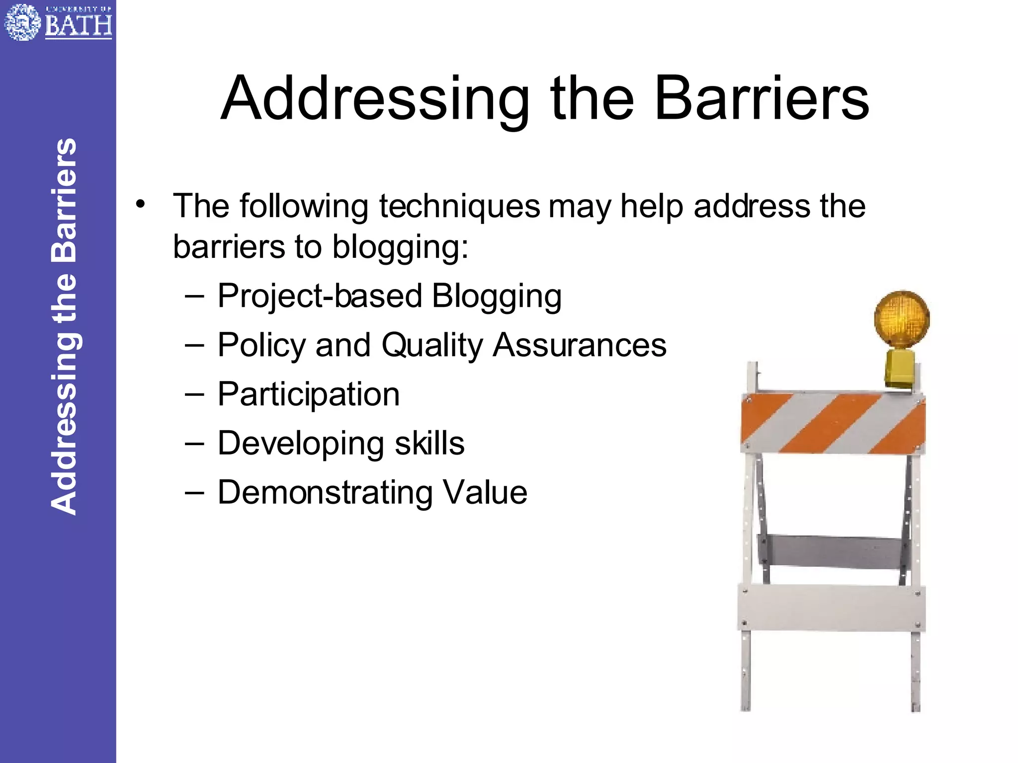Addressing The Barriers | PPT