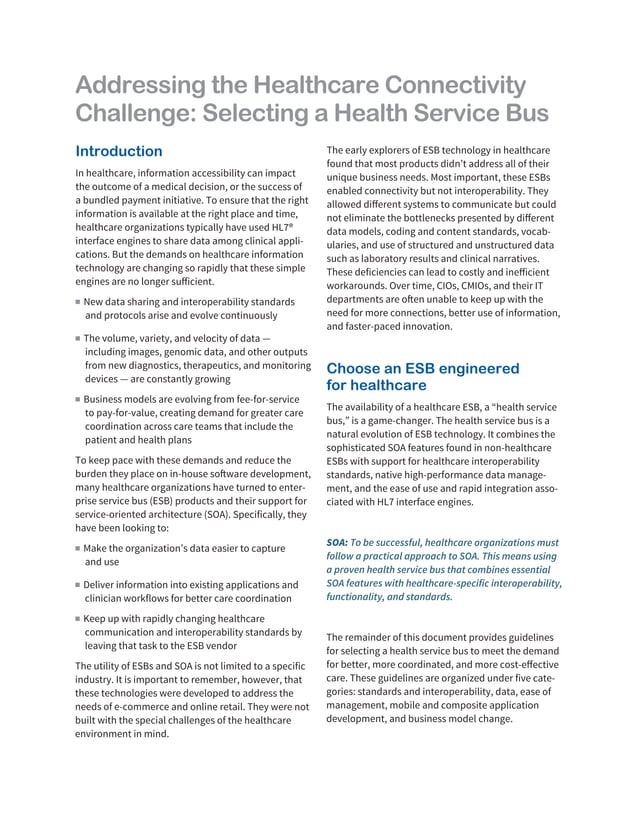 Addressing the Healthcare Connectivity Challenge | PDF