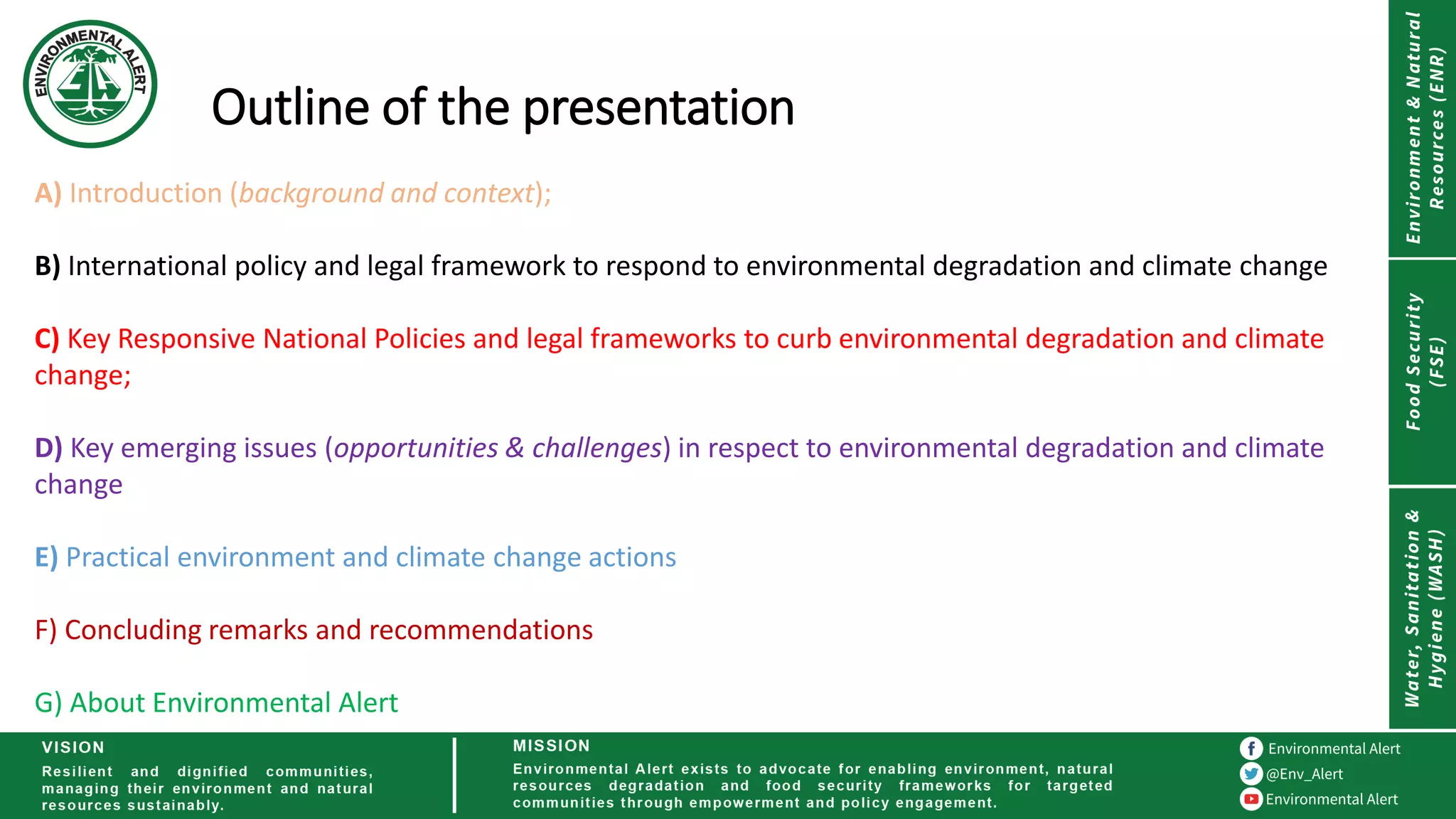 Addressing the Challenge of Climate Change and Environmental ...