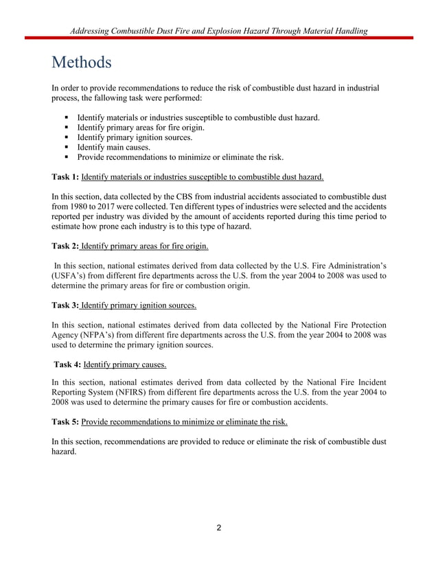 Addressing combustible dust hazards through material handling in industrial process | PDF