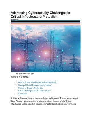 Addressing Cybersecurity Challenges in Critical Infrastructure ...