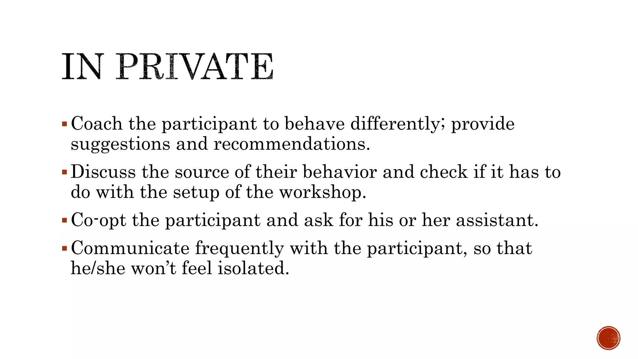 Addressing difficult participants | PPT