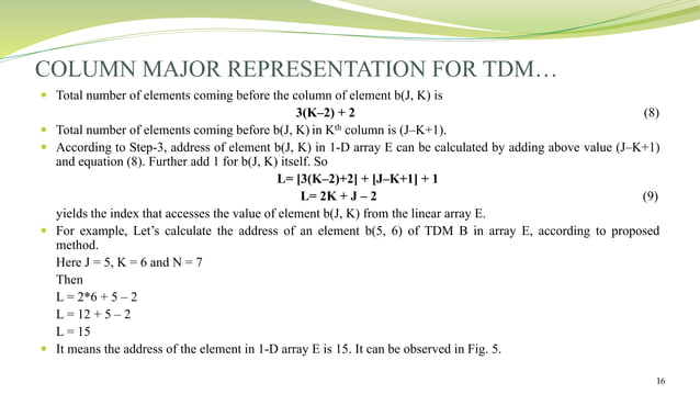 Addressing Formulas for Sparse Matrices Using Column Major in 1D Arrays ...