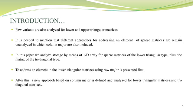 Addressing Formulas for Sparse Matrices Using Column Major in 1D Arrays ...
