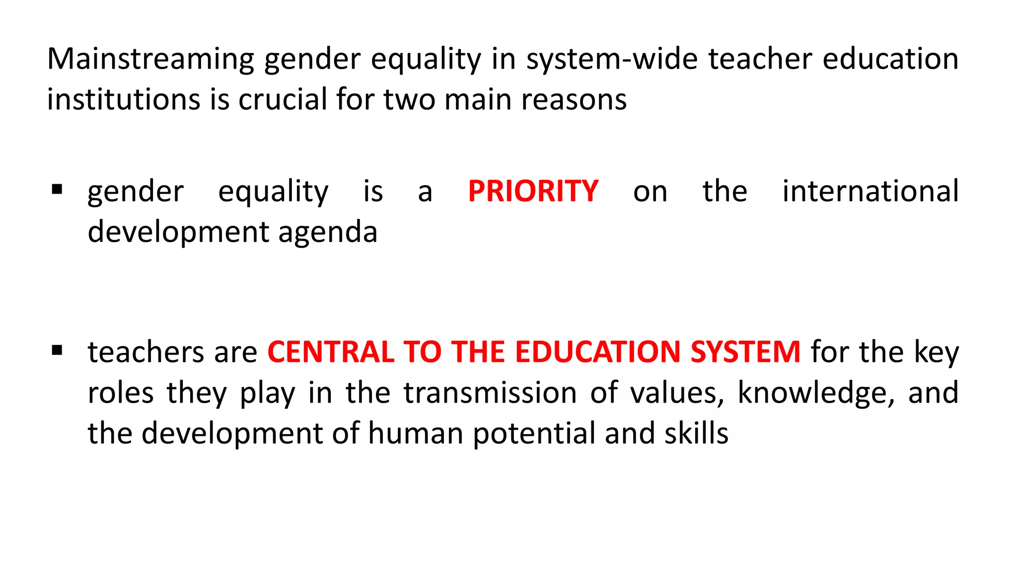 Addressing gender equality with teaching strategies | PDF