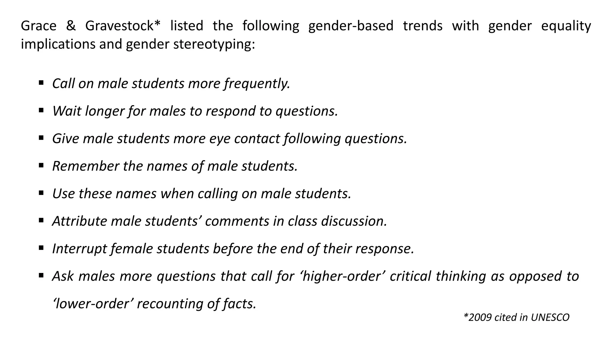 Addressing gender equality with teaching strategies | PDF