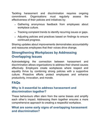 Addressing Harassment and Discrimination - Tackling Overlapping ...