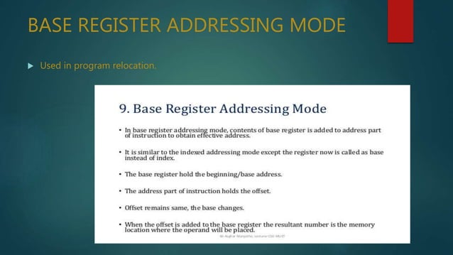 Addressing mode | PPTX | Programming Languages | Computing