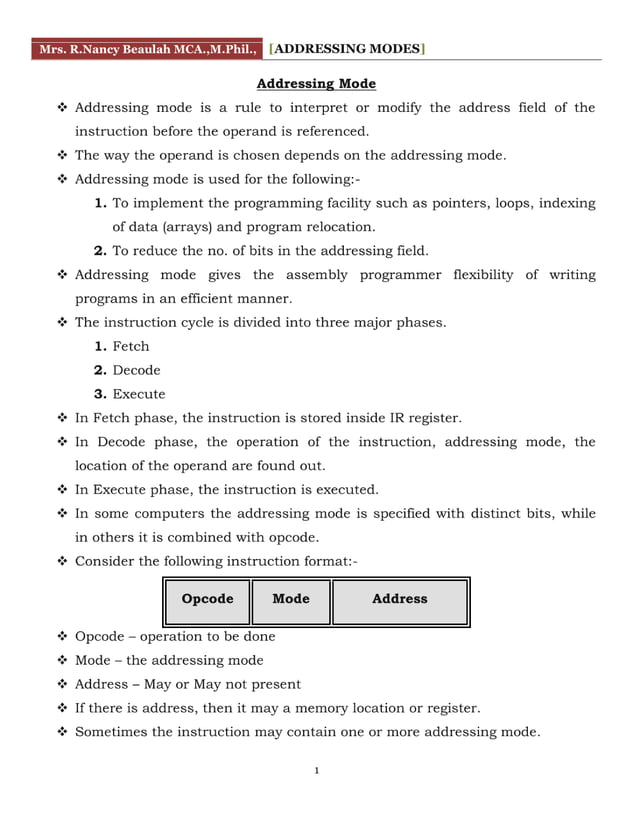 Addressing Modes | PDF