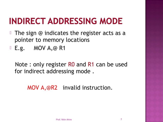 Addressing mode of 8051 | PPT