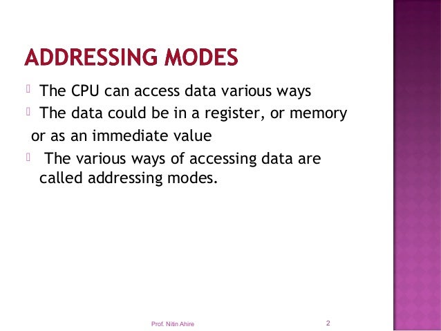 Addressing mode of 8051