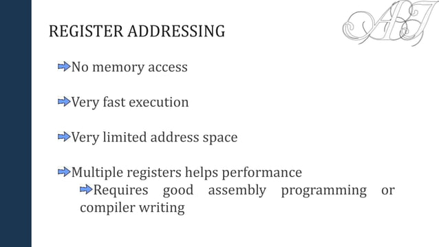 Addressing modes | PPTX | Programming Languages | Computing