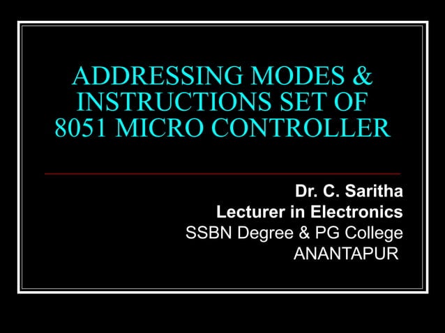 Addressing modes of 8051 | PPT | Programming Languages | Computing
